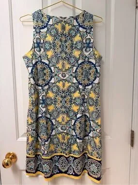 London Times | Dresses | 8 London Times Blue And Yellow Mandela ...
